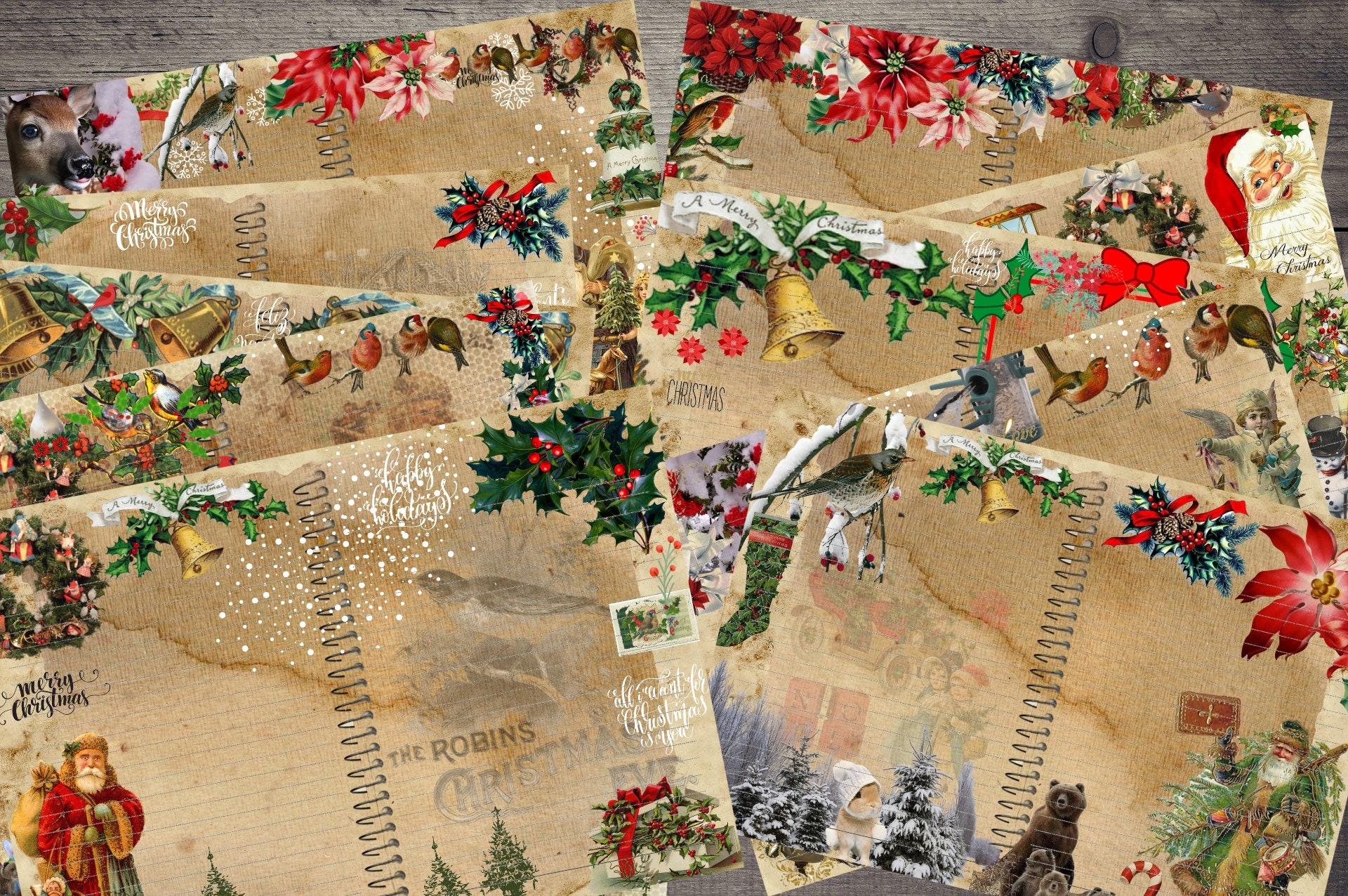 Christmas Journal Pages 10 Printable Christmas Pages Kit 29 - Etsy