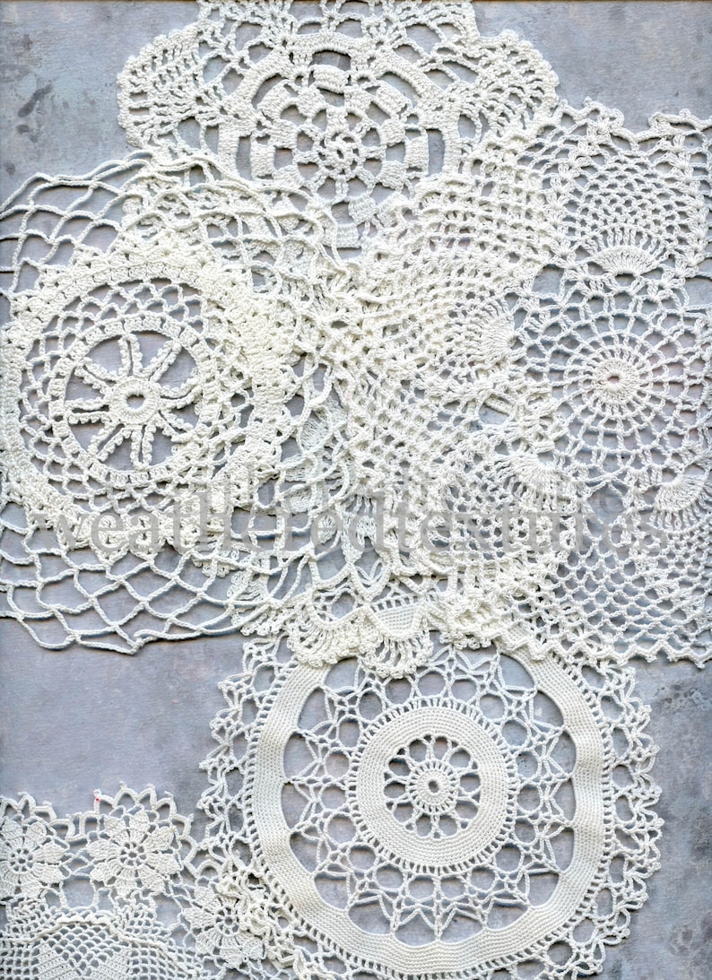 Doily Digital Image Doilies Wall Art Vintage Doily Art | Etsy