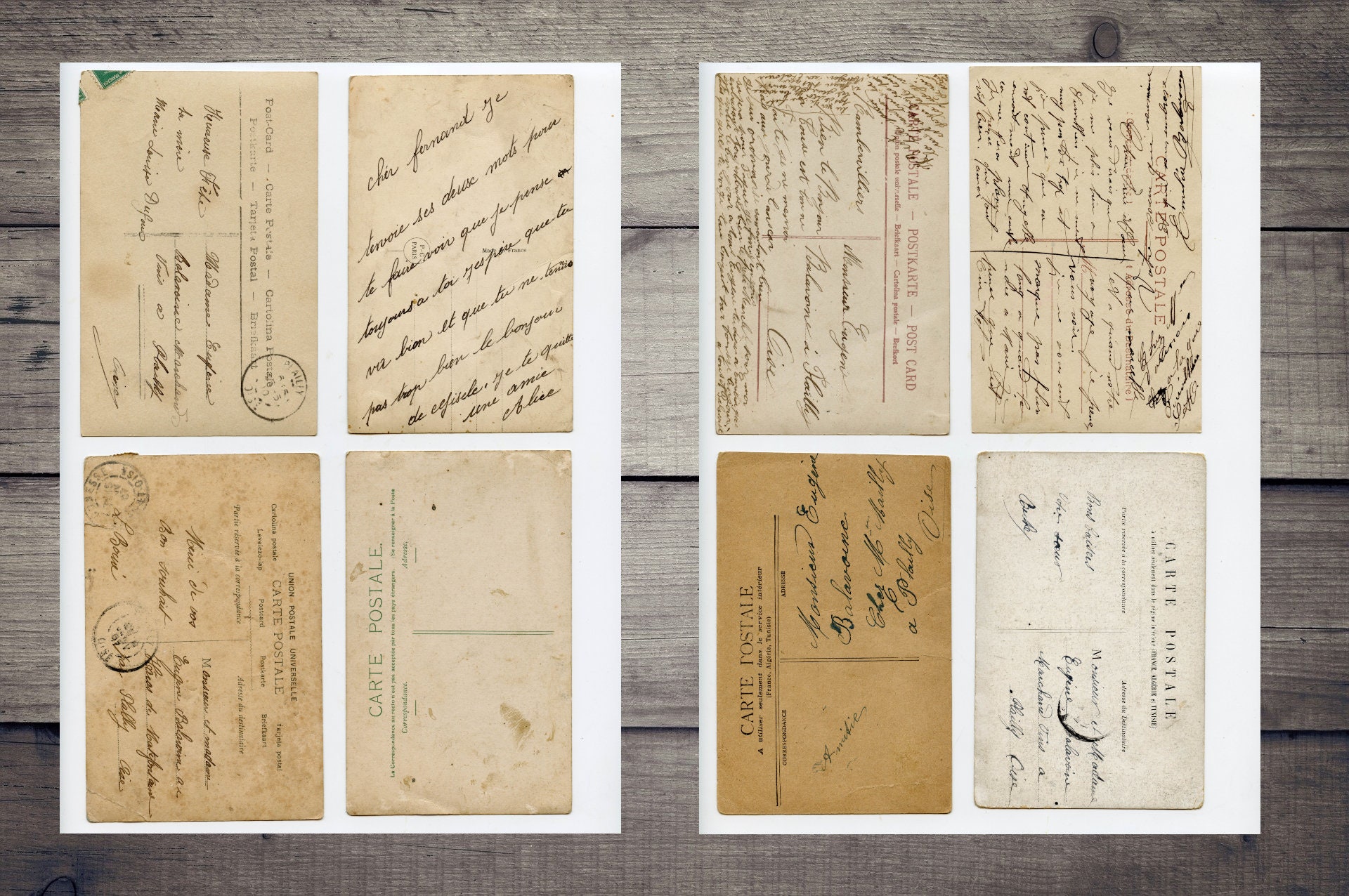 Handwritten Postcards Vintage Printable Ephemera Digital - Etsy