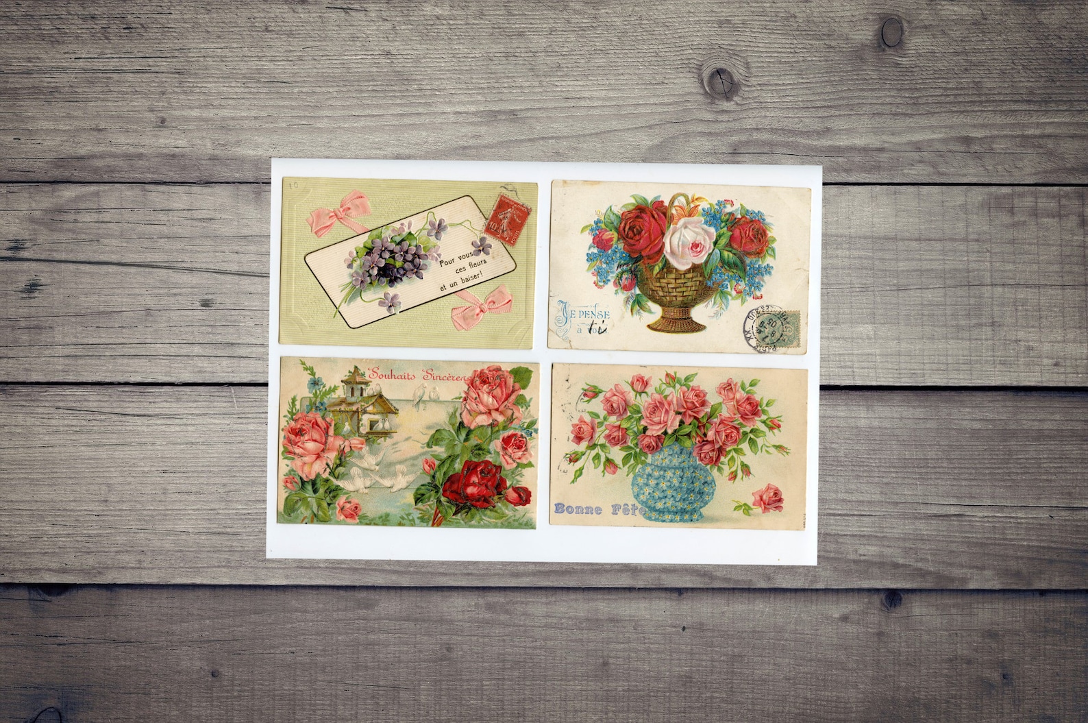 Vintage Postcards French Postcards 20 Floral Postcards - Etsy