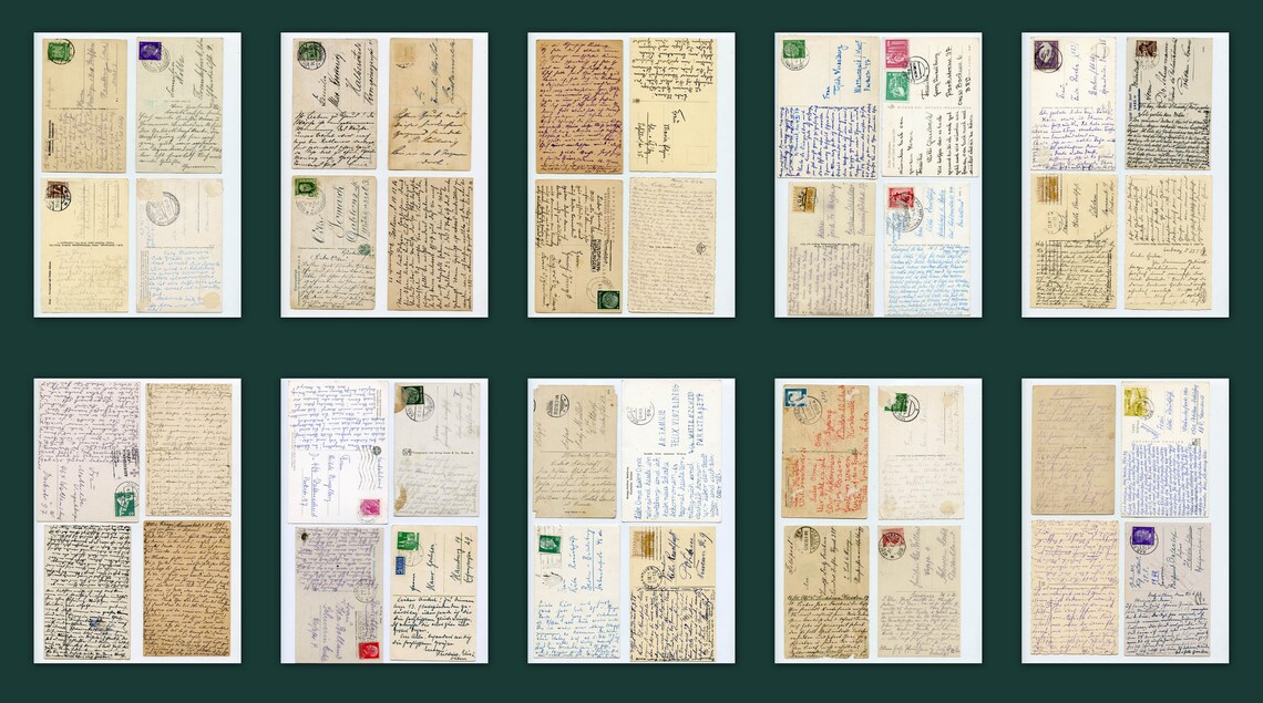 Handwritten Postcards Vintage Printable Ephemera Digital - Etsy