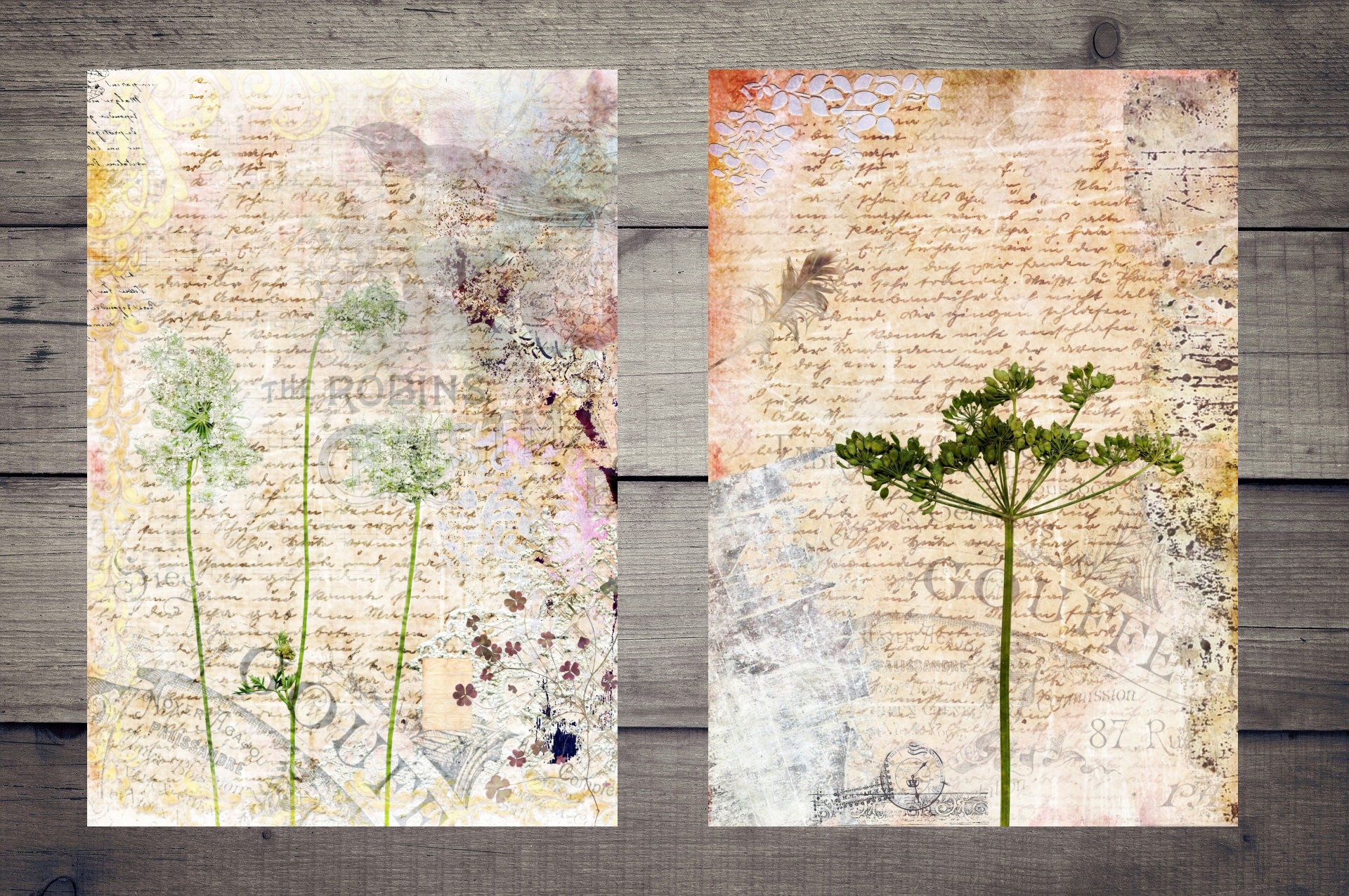 Floral Digital Paper Junk Journal Printable Papers - Etsy