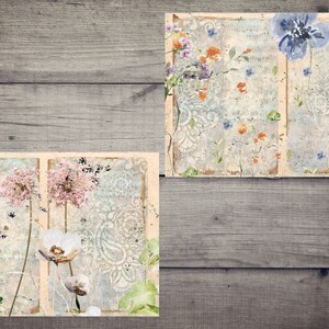 Floral Digital Paper, 12 Junk Journal Printable Papers, Scrapbooking ...