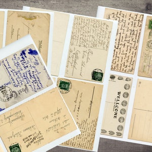 Handwritten Postcards Vintage Printable Ephemera Digital Download ...