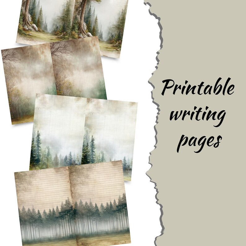 Vintage Forest Journal Pages: Printable Nature Ephemera (PDF Download ...