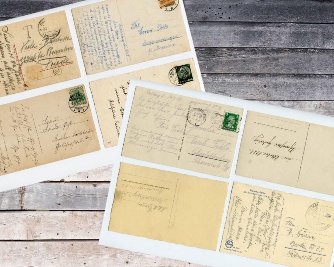 Handwritten Postcards Vintage Printable Ephemera Digital - Etsy