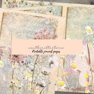 Floral Digital Paper, 12 Junk Journal Printable Papers, Scrapbooking ...