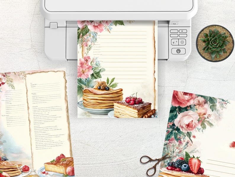 Printable Recipe Journal Pages: Cooking Notes & Meal Planning (digital ...