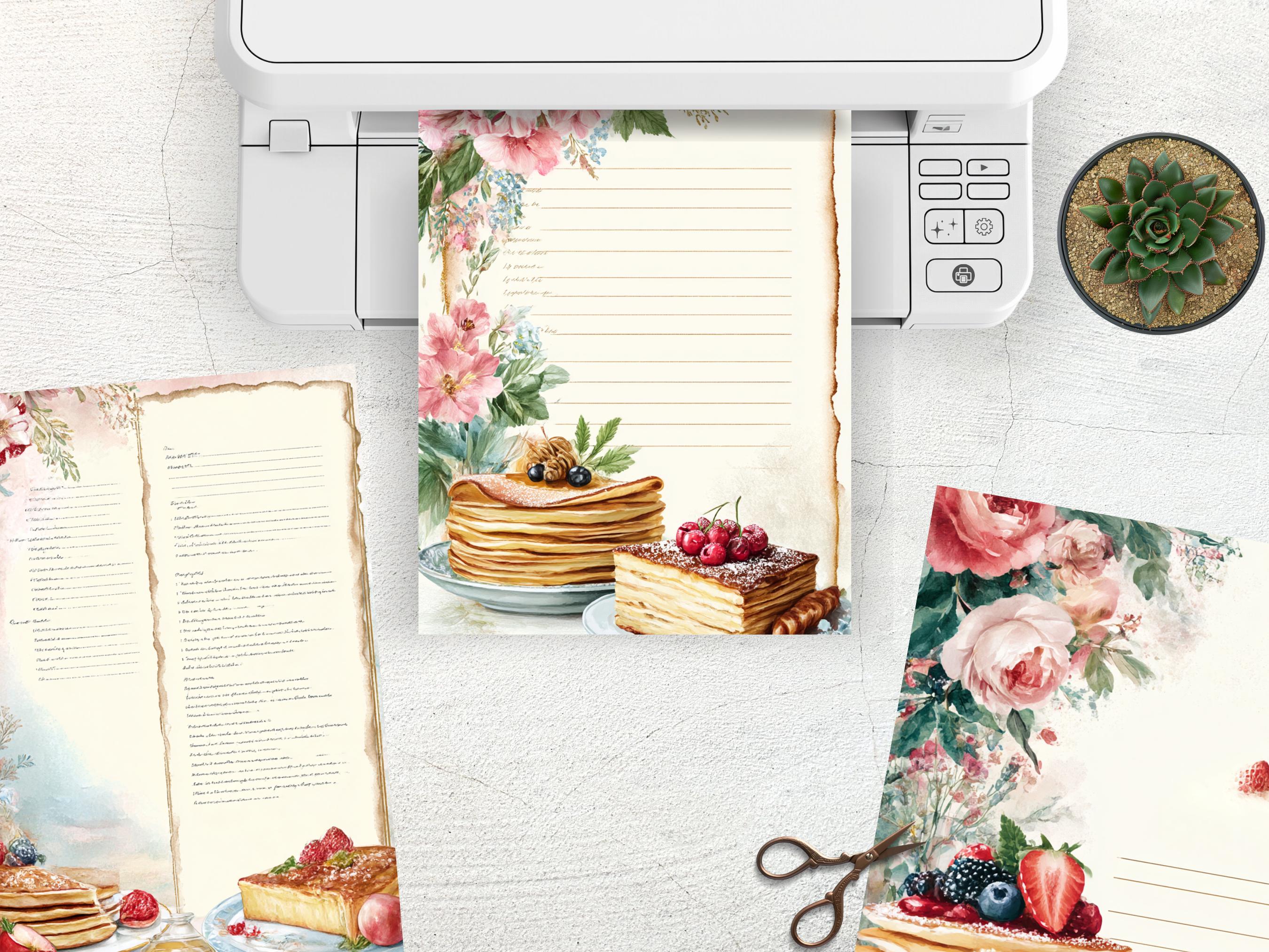 Printable Recipe Journal Pages: Cooking Notes & Meal Planning (digital ...