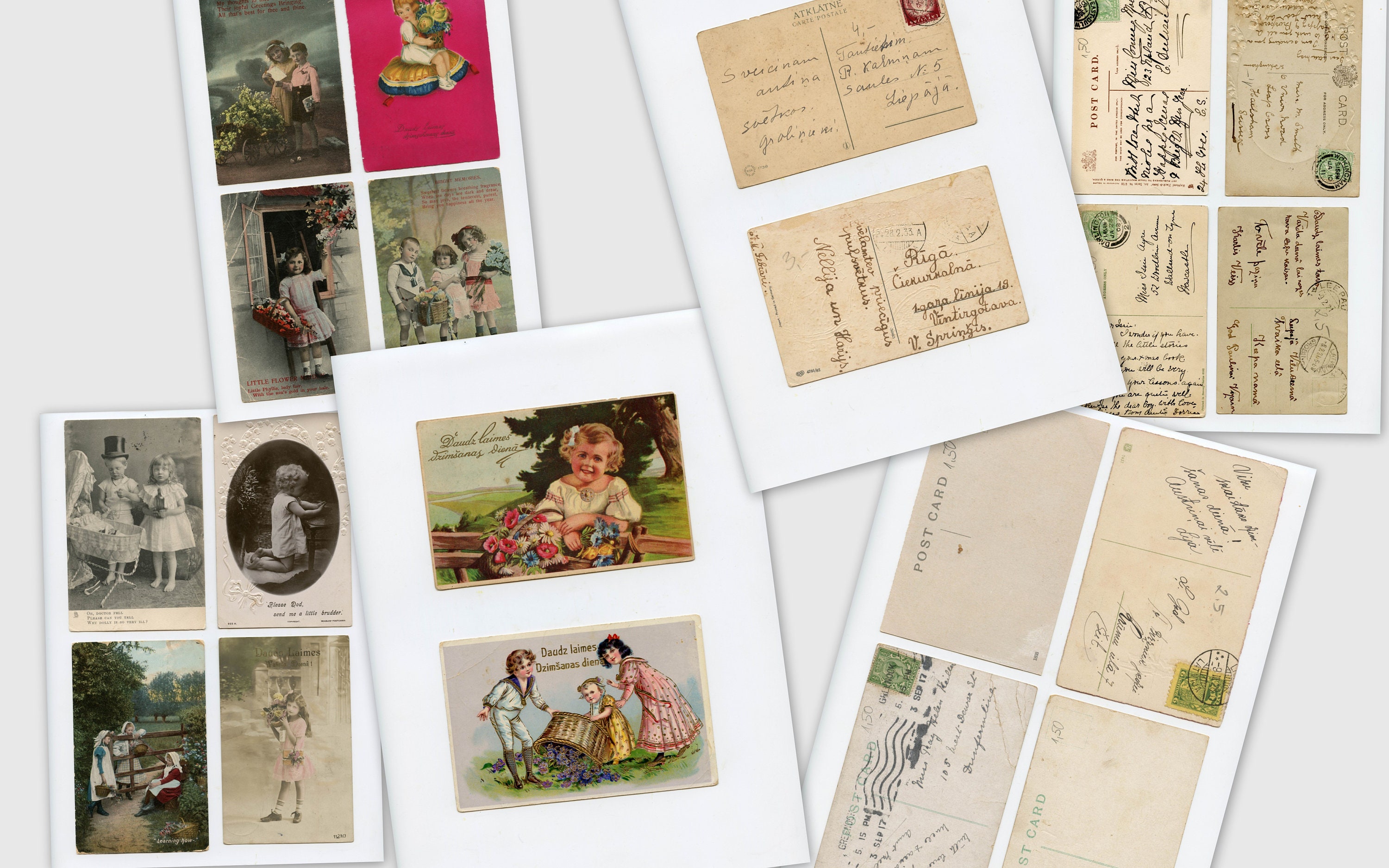 10 Printable Kids Vintage Postcards Digital Journaling Cards - Etsy