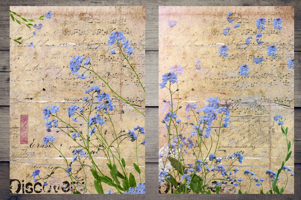 Floral Digital Paper Printable Junk Journal Digital Printable - Etsy