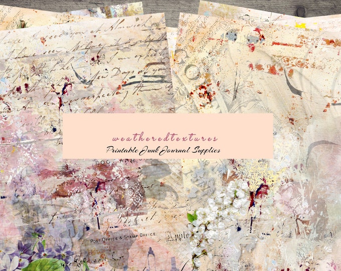 Printable Junk Journal Kit Digital Download 10 Sheets Paper - Etsy