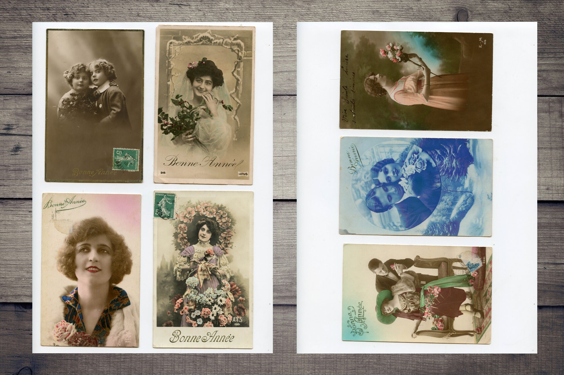 French Vintage Postcards Printable Christmas Digital Vintage | Etsy