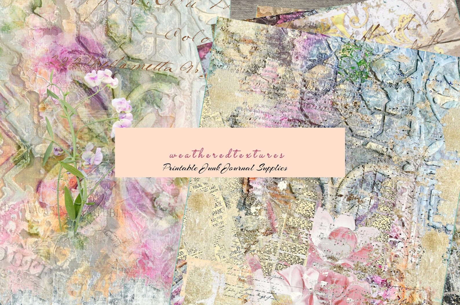 Printable Junk Journal Kit Digital Download 12 Sheets Paper | Etsy