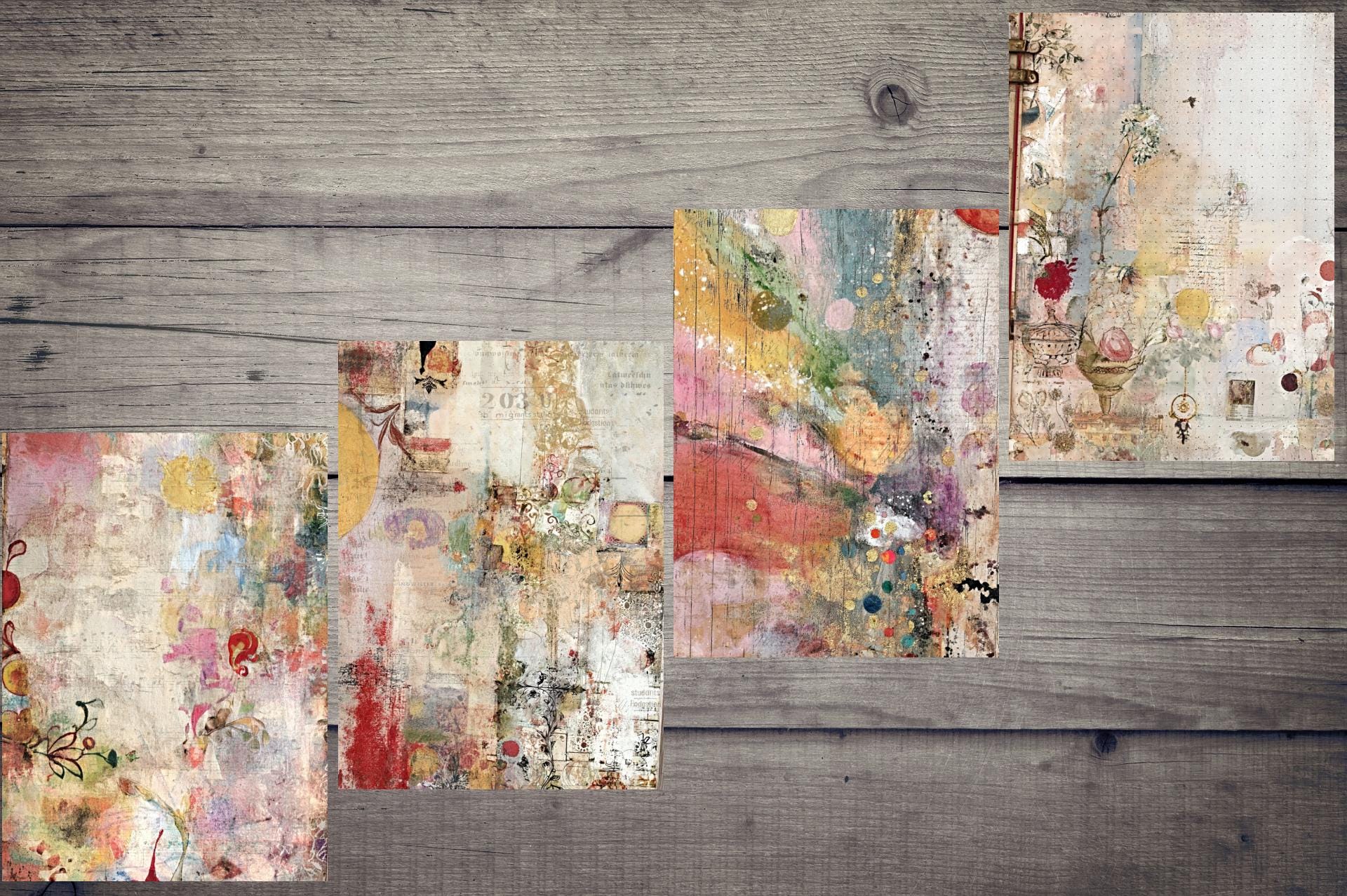 Printable Mixed Media Junk Journal Kit: Collage Paper Pack (digital ...