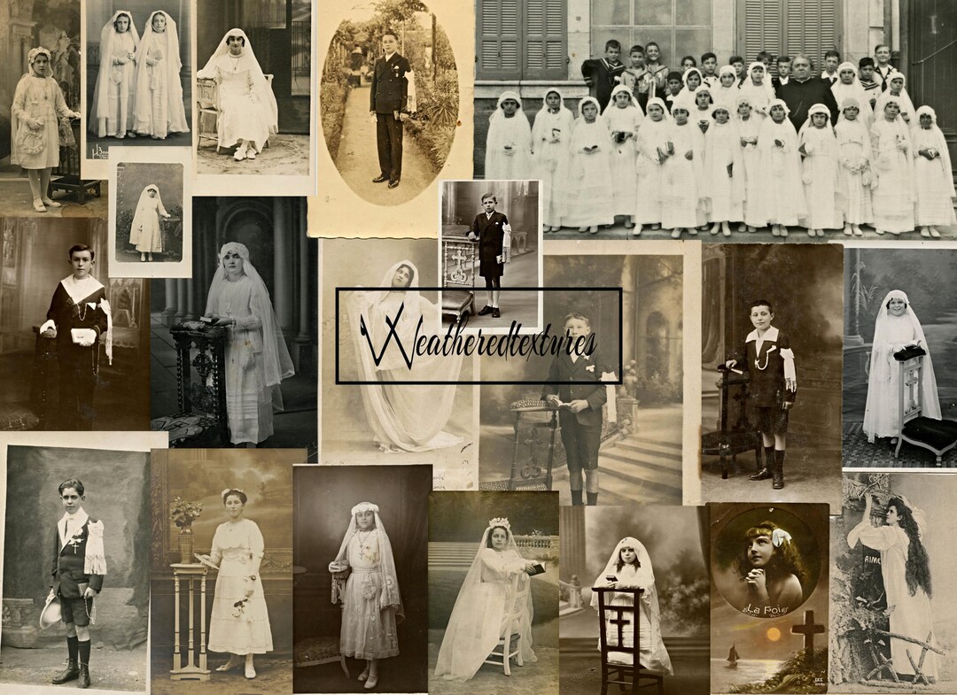 Antique First Communion Photos, 20 Vintage Photo Postcards First ...