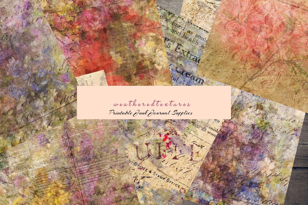 Junk Journal Printable Papers, 10 Digital Paper, Instant Download ...