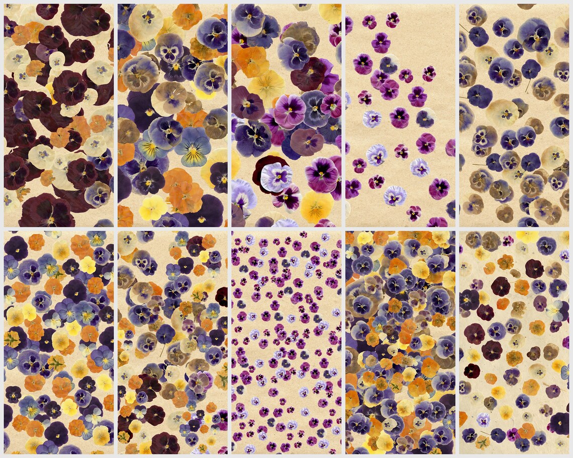 Printable Pansies Decoupage Paper Pansy Flowers Digital Paper - Etsy