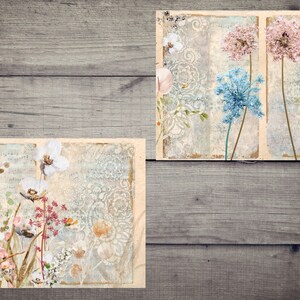 Floral Digital Paper, 12 Junk Journal Printable Papers, Scrapbooking ...