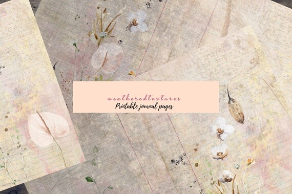 Floral Digital Paper Printable Junk Journal Kit Digital - Etsy