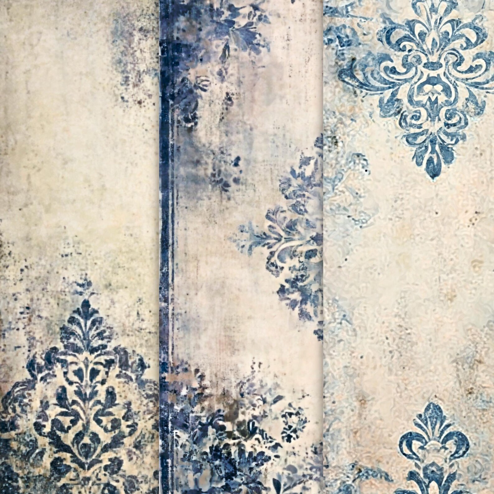Blue Shabby Chic Digital Paper: 36 Vintage Texture Sheets (8.5x11 In ...