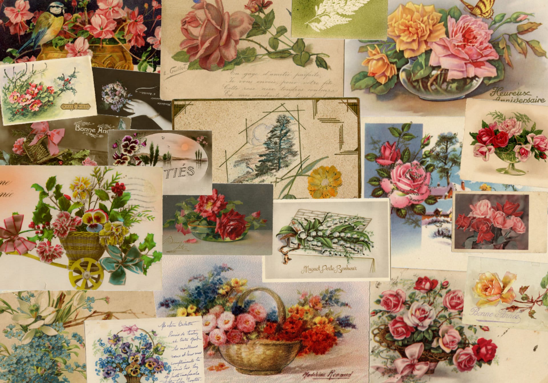 Vintage Floral Postcards Flowers Postcards Vintage French | Etsy