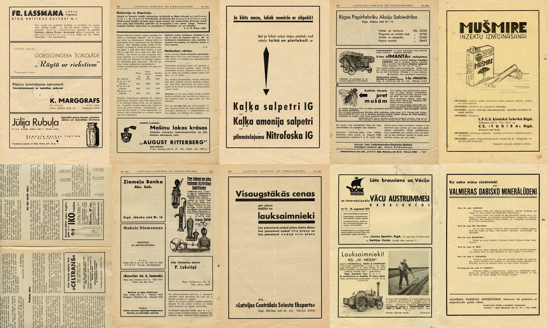 Vintage Newspaper Ephemera: Printable Advertising Collage Sheets ...
