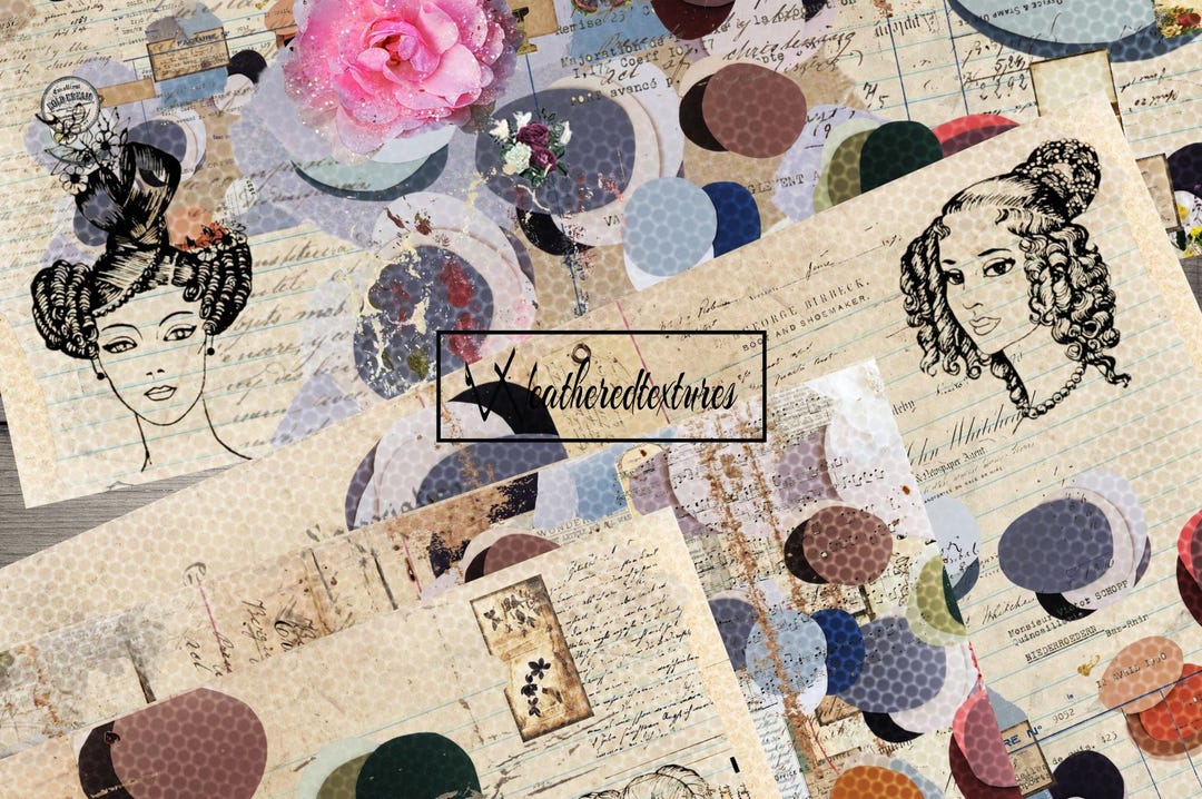 Junk Journals Pages Kit, Vintage Digital Paper Pack, Antique Paper ...