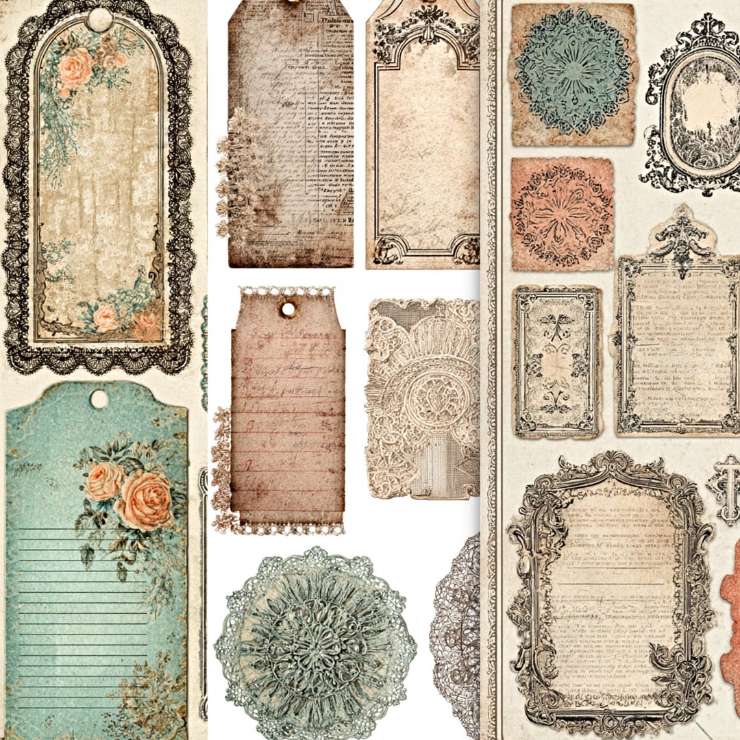 Vintage Gothic Labels: Printable Victorian Ephemera (PDF) - Etsy