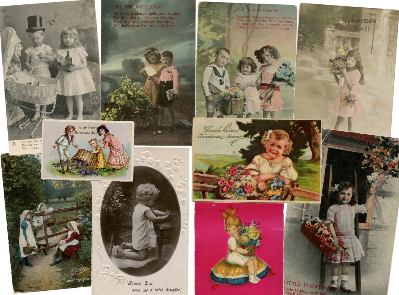 10 Printable Kids Vintage Postcards Digital Journaling Cards - Etsy