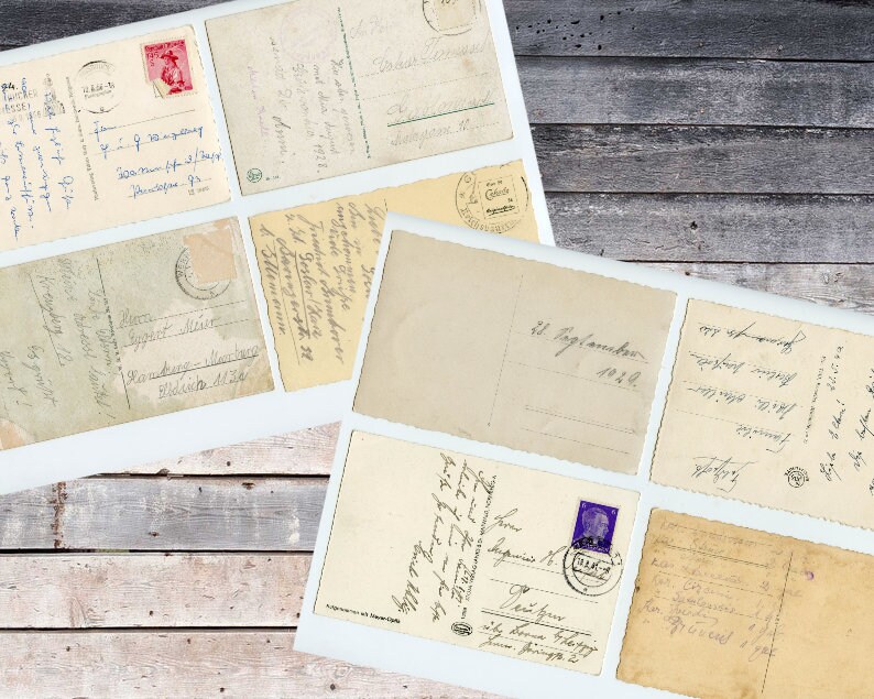 Handwritten Postcards Vintage Printable Ephemera Digital - Etsy