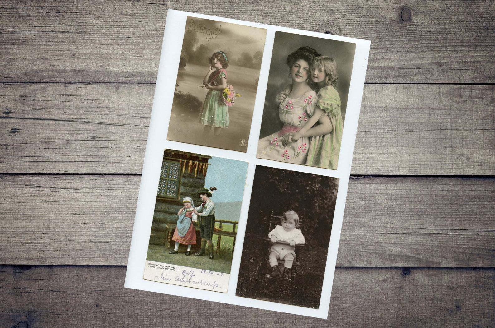 Printable French Postcards Little Children Boy Girl - Etsy