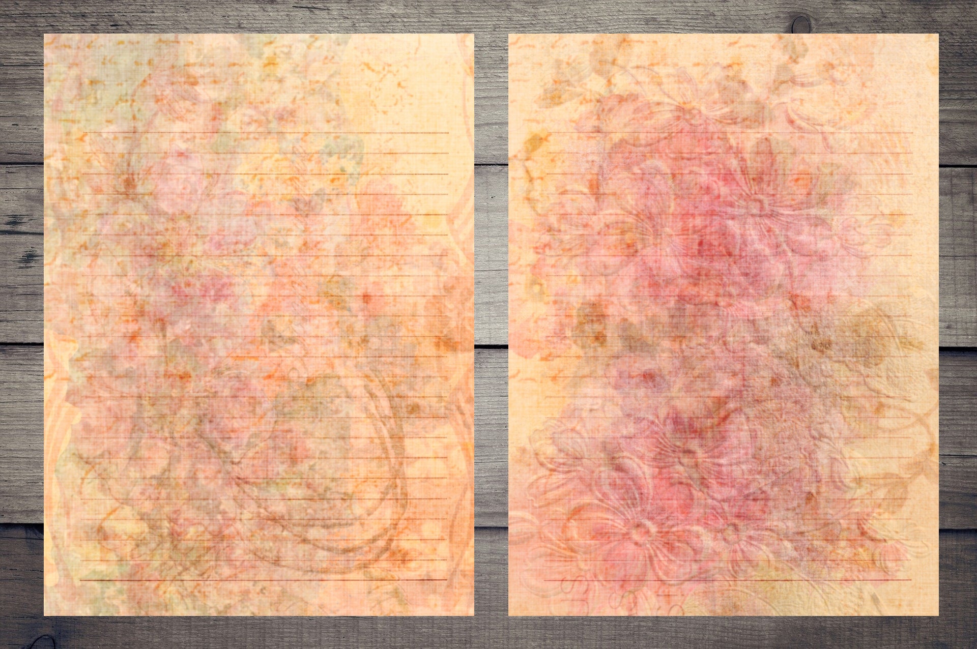 Floral Digital Paper Junk Journal Printable Papers - Etsy