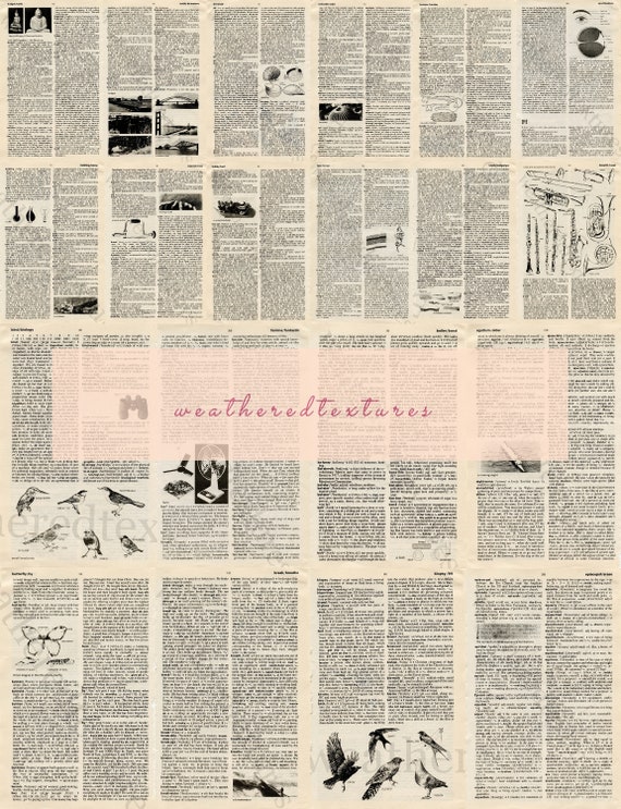Dictionary Journal Pages Printable Paper Junk Journal - Etsy