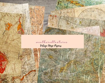 Printable Junk Journal Kit Digital Download Vintage Map - Etsy