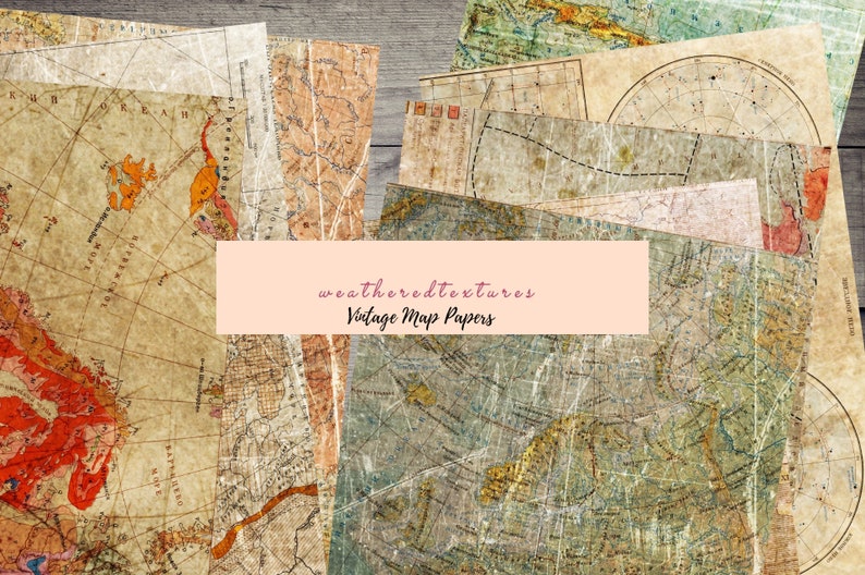 Junk Journal Printable Vintage Map Papers Vintage Paper | Etsy UK