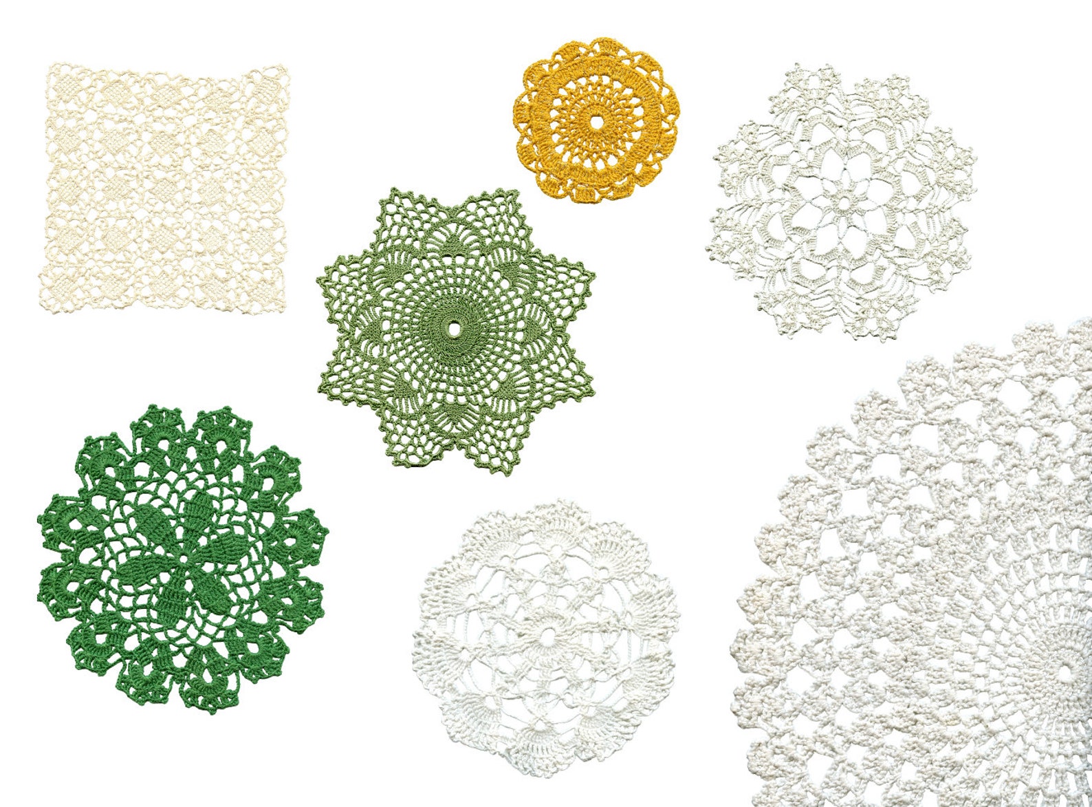 Vintage LACE Doilies Digital Clipart 7 PNG Doilies Clip Art - Etsy