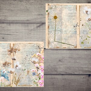 Floral Digital Paper, 12 Junk Journal Printable Papers, Scrapbooking ...