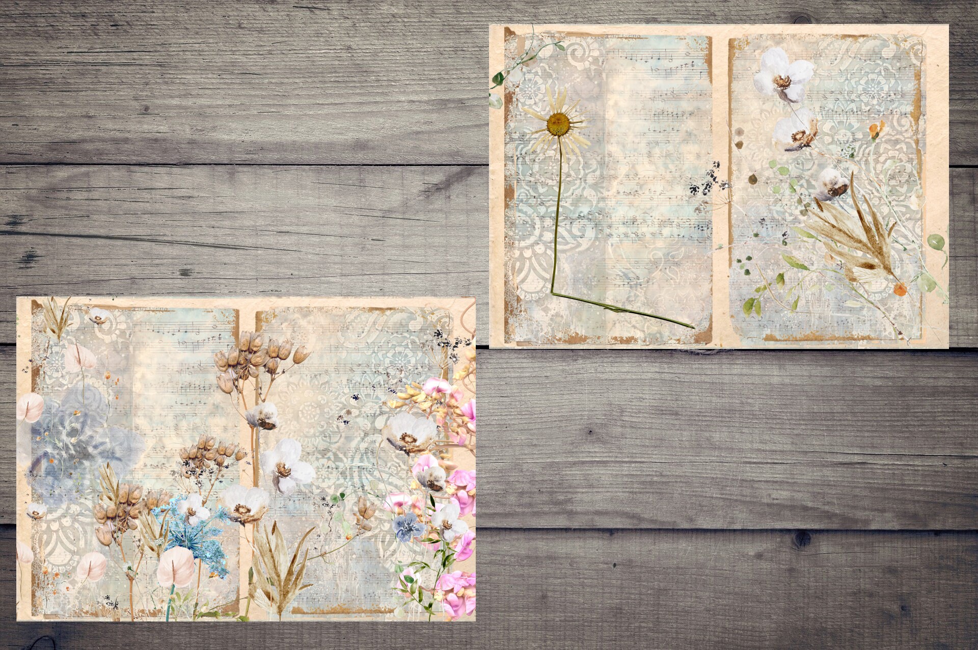 Floral Digital Paper 12 Junk Journal Printable Papers - Etsy