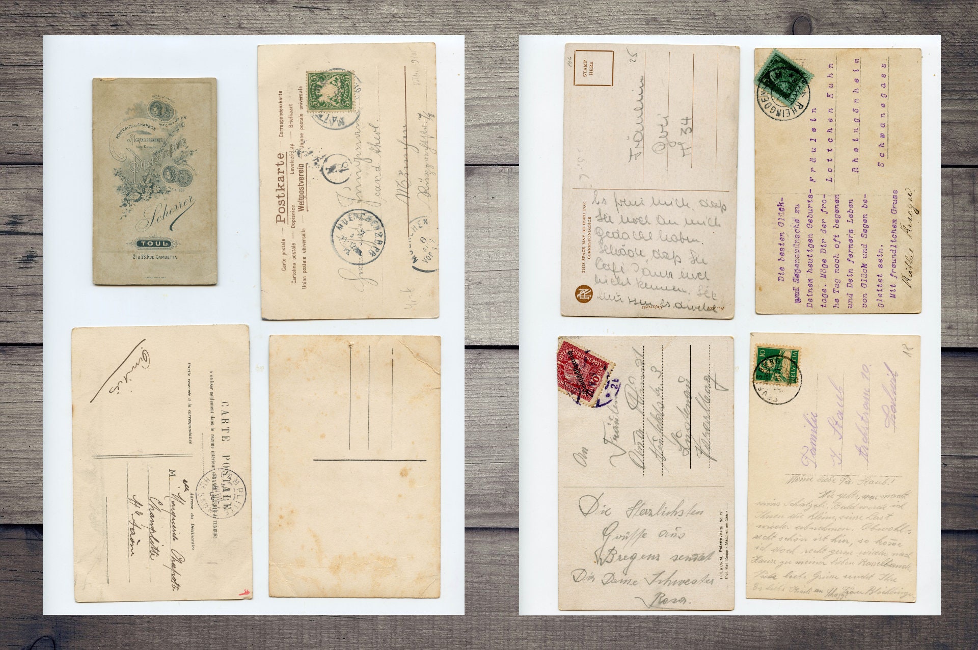 French Handwritten Postcards Vintage Printable Ephemera - Etsy