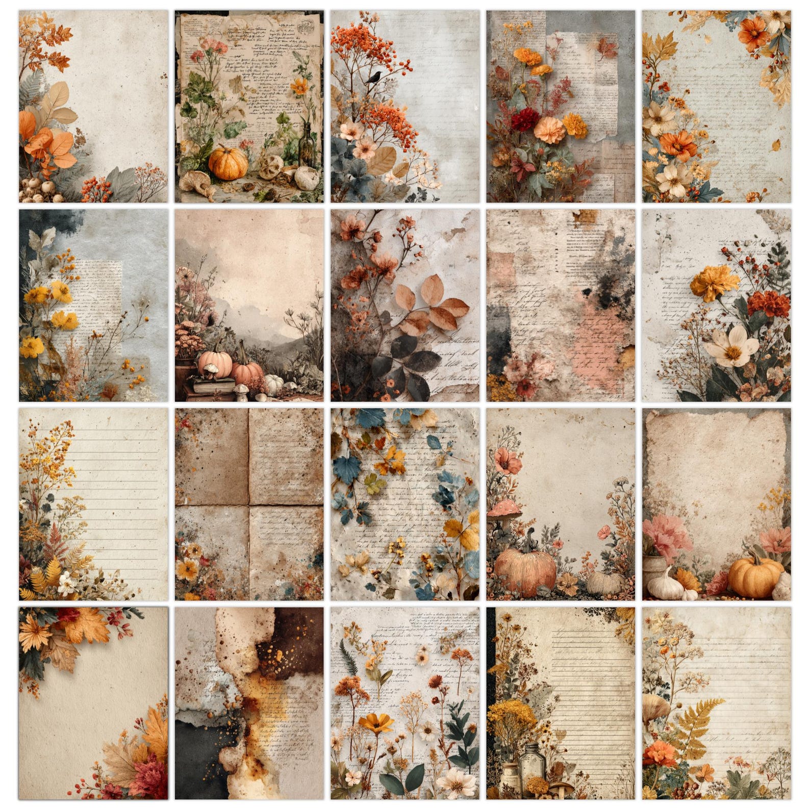 Autumn Junk Journal: Vintage Fall Scrapbook Paper (digital Download) - Etsy