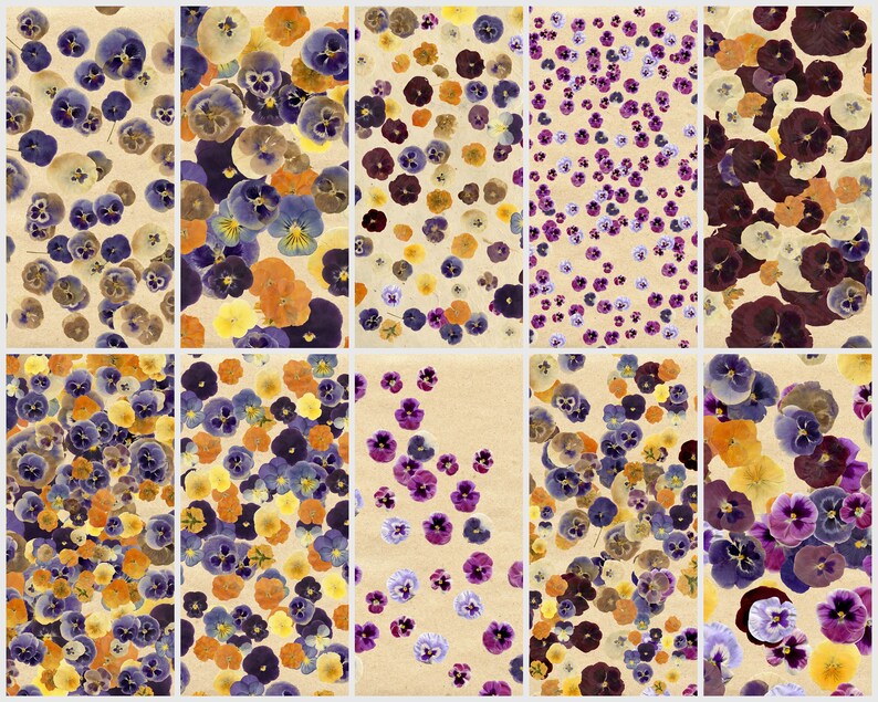 Printable Pansies Decoupage Paper Pansy Flowers Digital Paper - Etsy