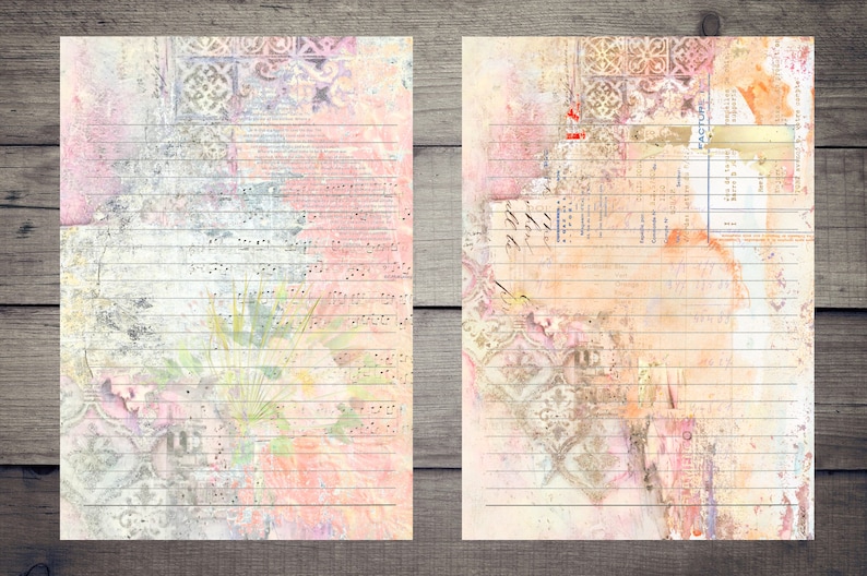 Printable Stationery, Junk Journal Printable Papers, 10 Digital Paper ...
