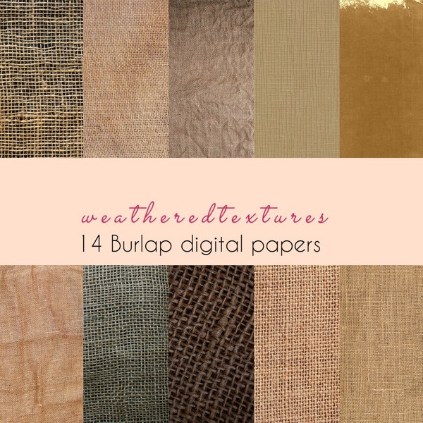 Burlap Digital Paper - Etsy