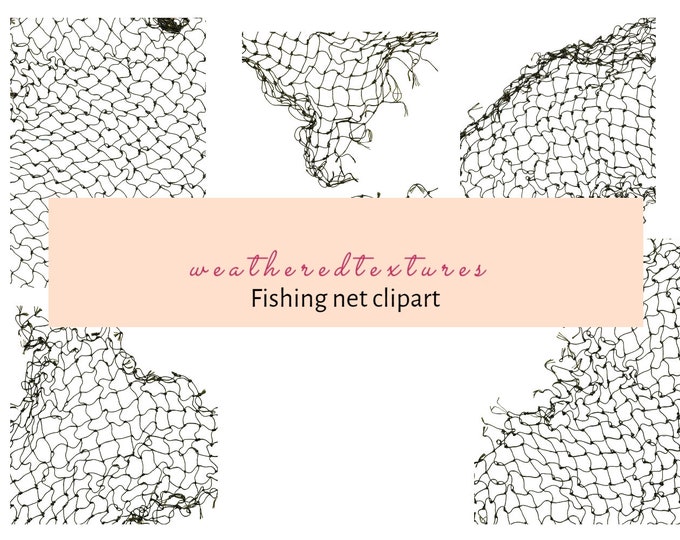 Fishing Net Clipart, 5 PNG , Fisherman Clipart, Junk Journals Supplie ...