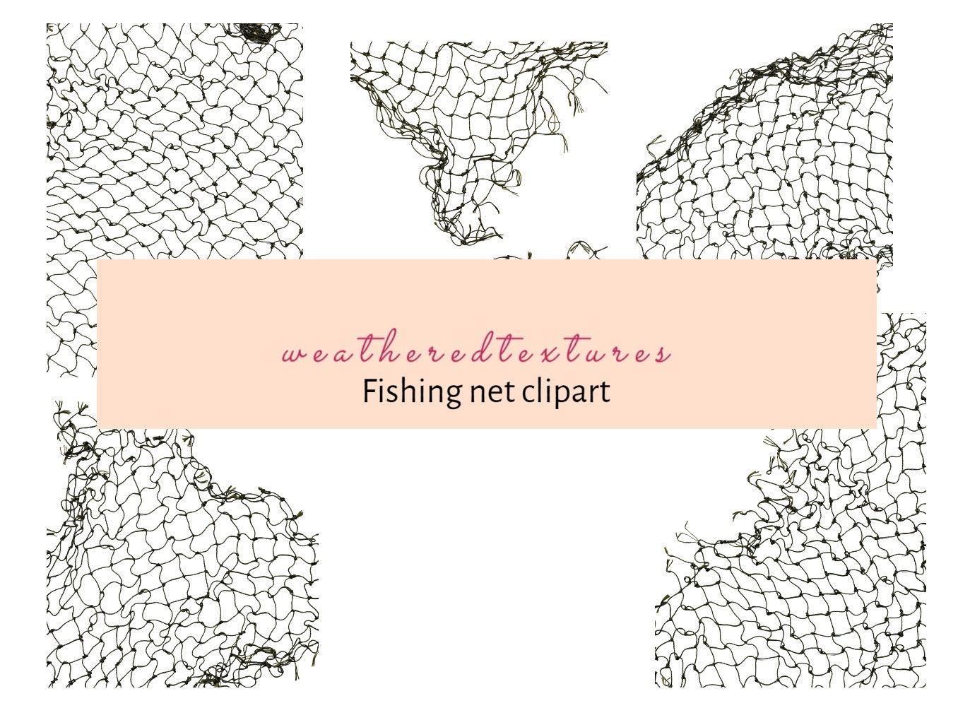 Fishing Net Clipart 5 PNG Fisherman Clipart Junk Journals - Etsy