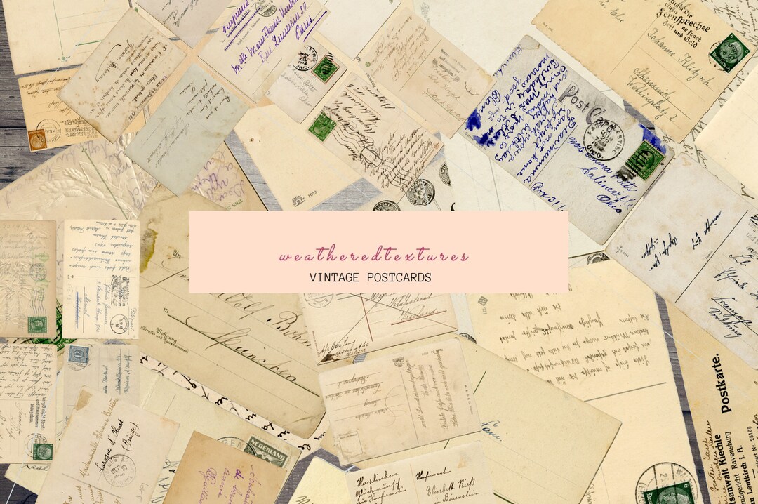 Handwritten Postcards Vintage Printable Ephemera Digital Download ...