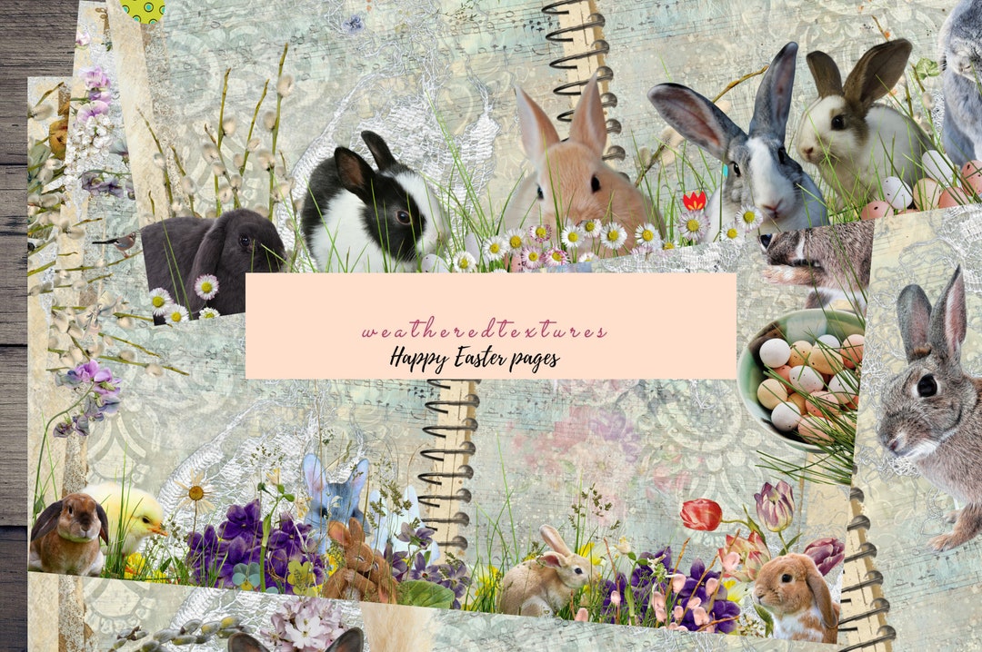 Easter Journal Pages, 10 Easter Journal Backgrounds, Easter Collage ...