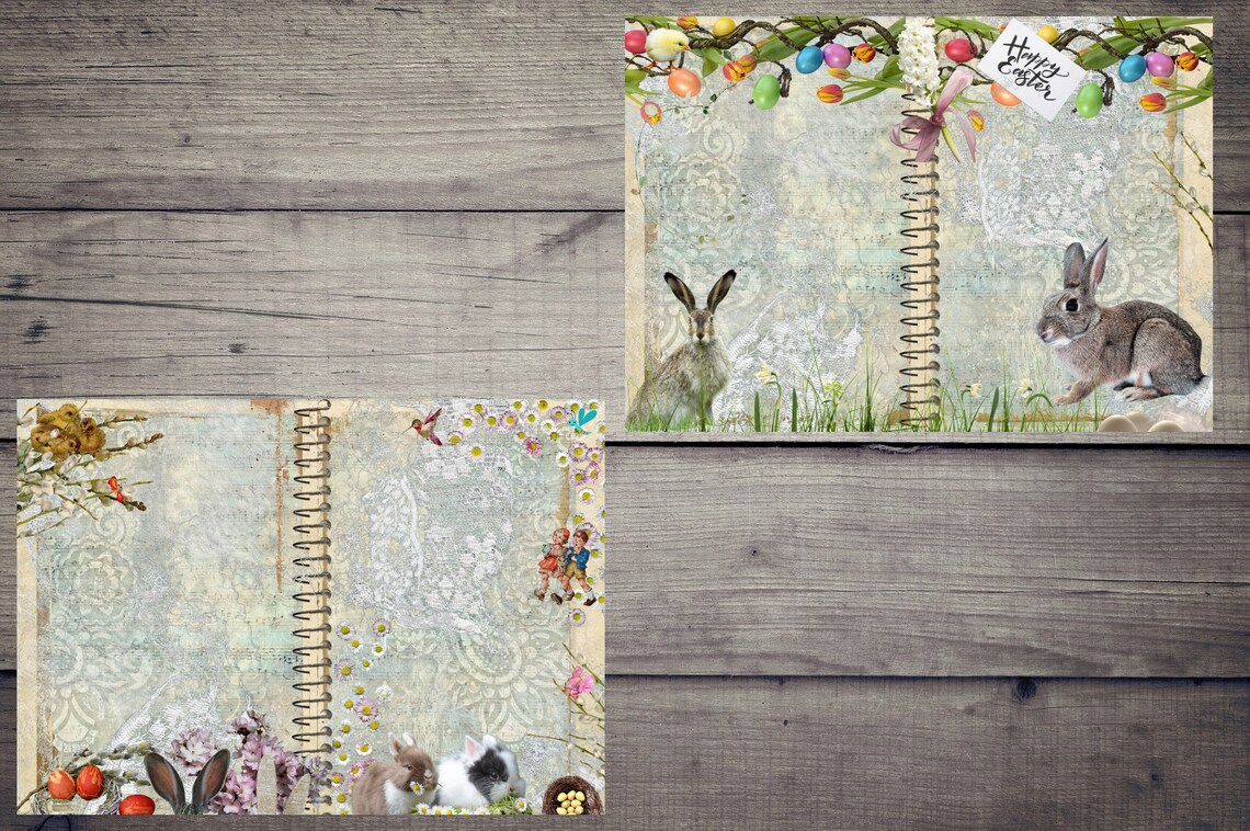 Easter Journal Pages 10 Easter Journal Backgrounds Easter - Etsy