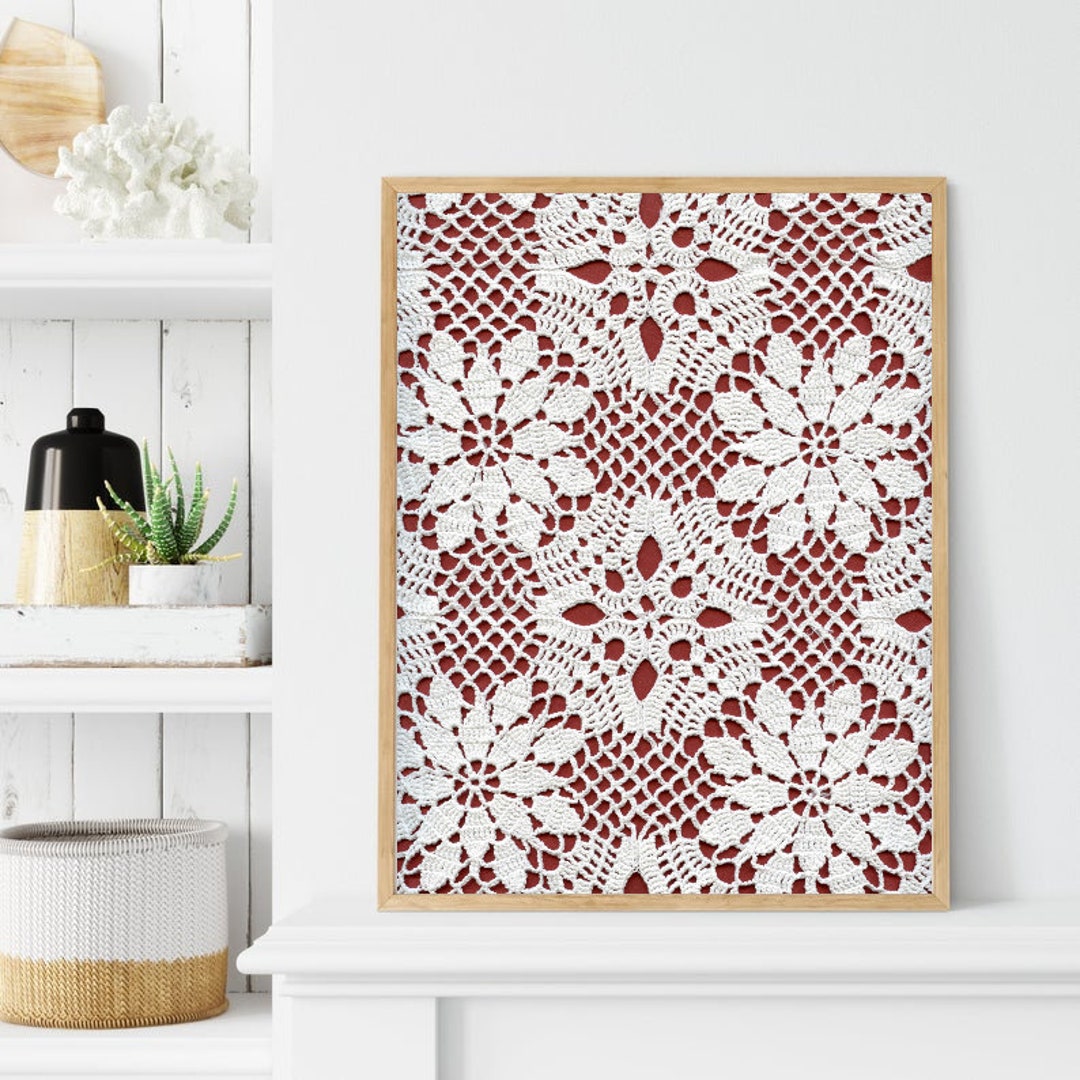 Doily Digital Image, Doilies Wall Art, Vintage Doily Art, Doilies ...
